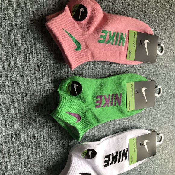 Nike | Accessories | Nike Pink Green White Socks | Poshmark